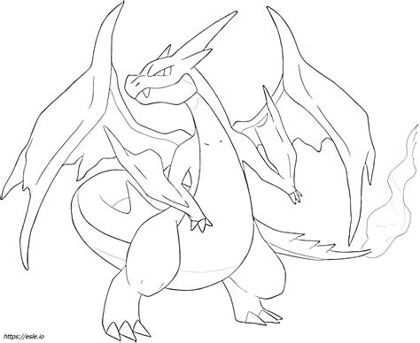 Charizard Mega Y Pokémon Coloring Page