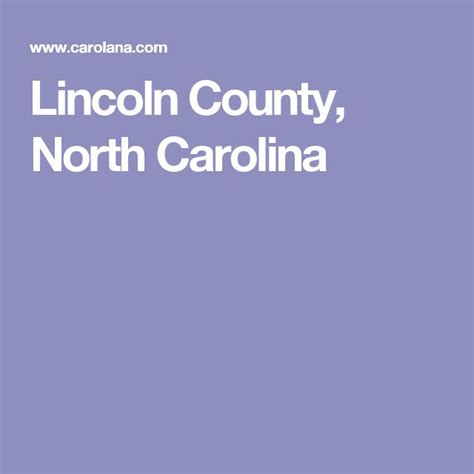Map Of Lincoln County North Carolina