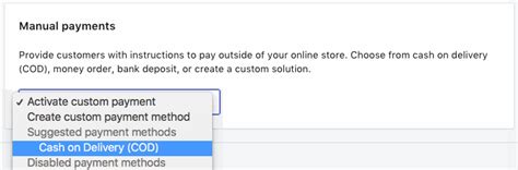 Manual Payment Methods Shopify Help Center