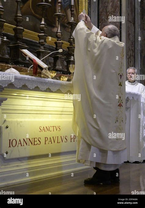Pope Francis Celebrates A Private Mass In Front Of The Tomb Of John
