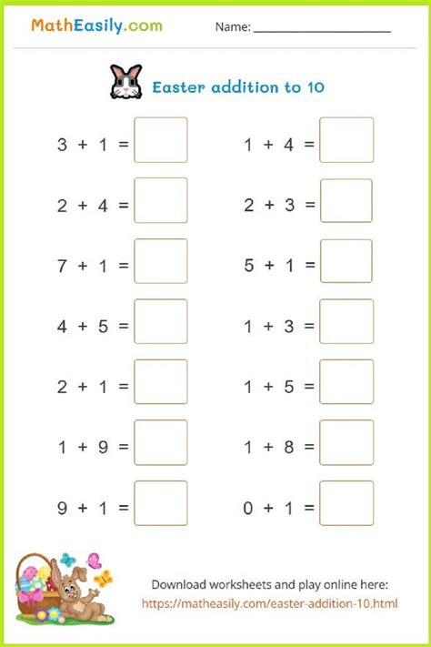 Math Easter Worksheets Pdf Free Download