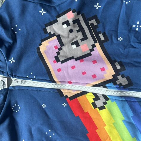 Nyan Cat Zip Up Hoodie Nyan Is Printed On The Front Depop