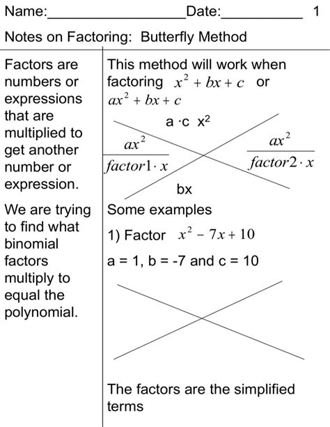 Factoring Polynomials Butterfly Foil And Box Methods