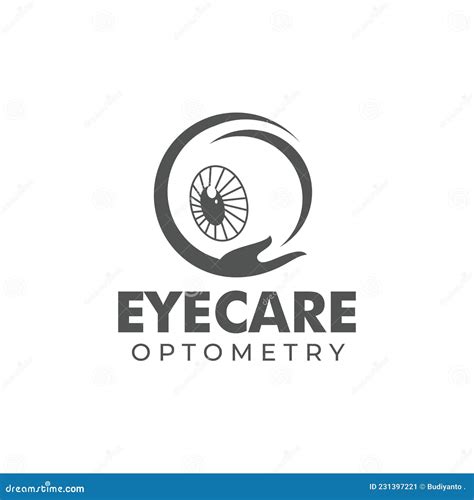 Eyecare Optometry Logo Hand Bring Eyeball Vector 229856252