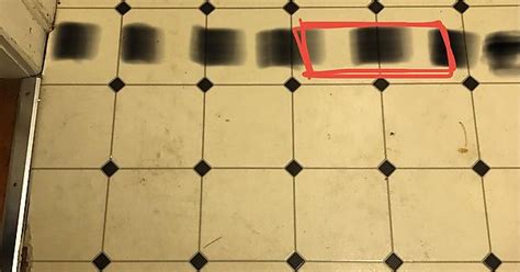 Dotted Line Is The Floor Joist And The Red Square Is Where Someone Cut Out A Section Of The