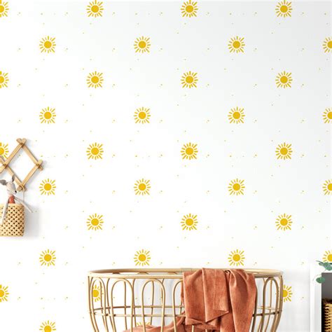 Sunshine Sun Pattern Stencil Nursery Wall Decor Idealstencils