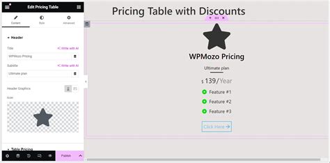 Use Elementor Pricing Table Widget To Display Discounts And Drive More