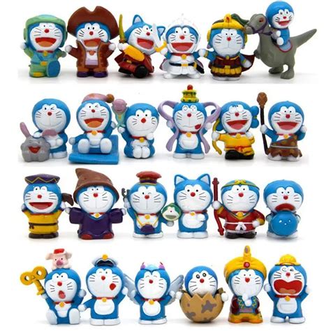 24pcslot Cartoon Doraemon Mini Figures Toys Full Set Doraemon Pvc