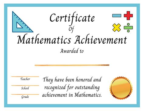 Free Printable Editable Math Certificates Free Printable Holdings