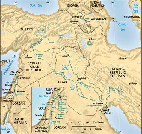 Map Of Rivers In The Middle East
