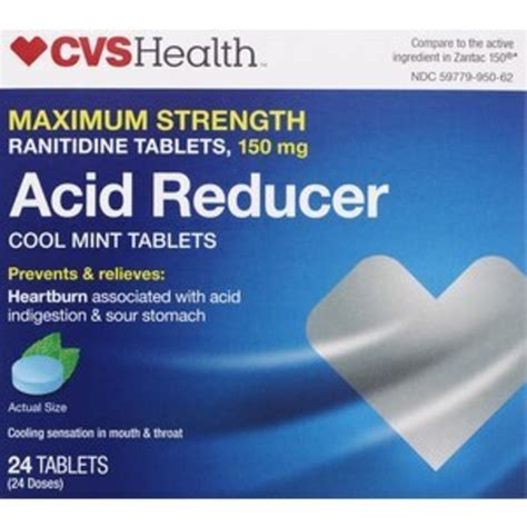 Cvs Pharmacy Maximum Strength Acid Reducer Cool Mint Tablets 24 Ct