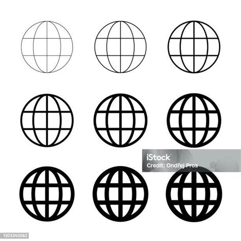 월드 와이드 웹 세트 사이트 기호 인터넷 수집 아이콘 웹 사이트 주소 글로브 평면 개요 기호 0명에 대한 스톡 벡터 아트 및 기타 이미지 Istock