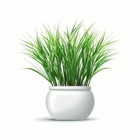 Grass In Pot Vector Illustration Premium Ai Generated Image