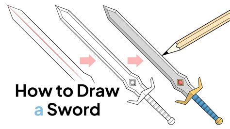 How To Draw A Sword 6 Easy Steps Youtube