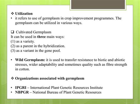 Plant Genetic Resources Germplasm Gene Pool Copypptx