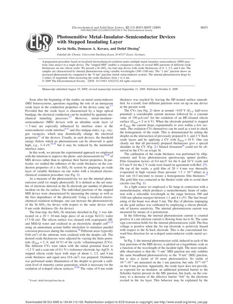 Pdf Photosensitive Metal Insulator Semiconductor Devices With Stepped Insulating Layer