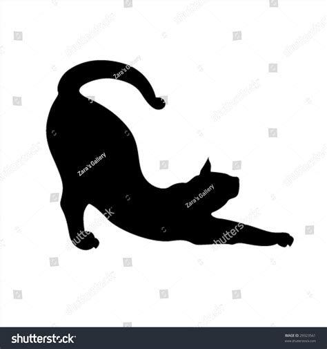 Black Cat Vector Silhouette Stock Vector Royalty Free 29323561
