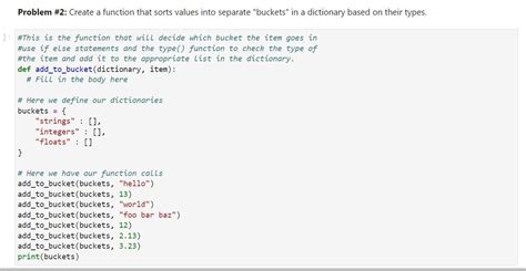 solved problem 2 create a function that sorts values into