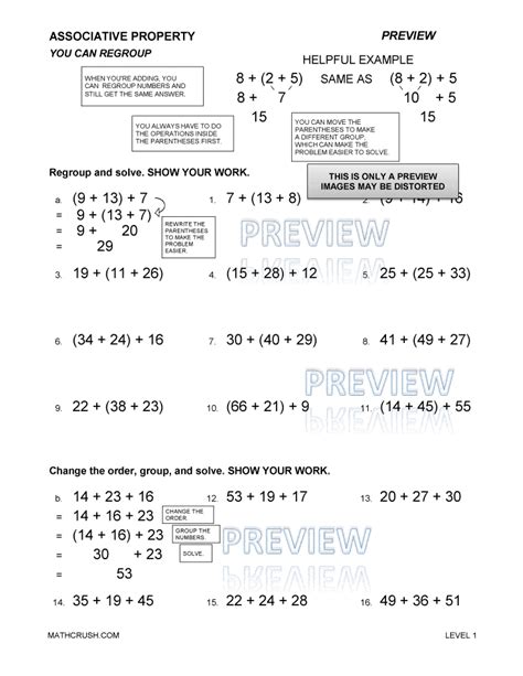 Associative Property Problems