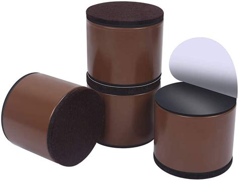 Brown Set Of 4 Lift Furniture Riser Solid Steel Bed Raiser Adds 2 Height To Heavy Furniture Or