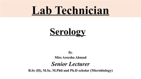 Serological Tests Serology For Lab Technicians Pptx