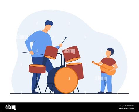 Musical Band Of Dad And Son Stock Vector Image And Art Alamy
