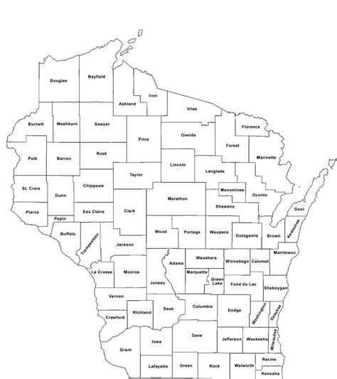 Printable Wisconsin County Map