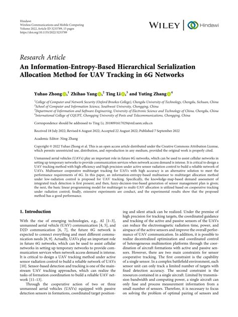 Pdf An Information Entropy Based Hierarchical Serialization Allocation Method For Uav Tracking