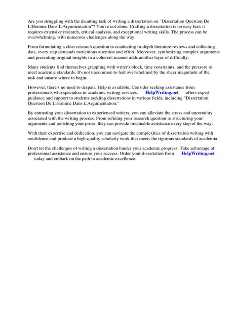 Dissertation Question De Lhomme Dans Largumentation Pdf Cognition Human Communication