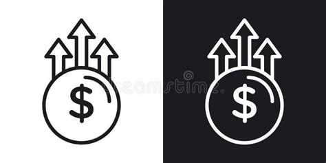 High Revenue Icon Set Margin Growth Pension Vector Symbol In A Black