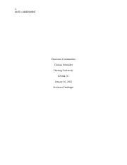 Discourse Communities UNIT1 Docx 1 UNIT 1 ASSESSMENT Discourse Communities Chelsea Schneider