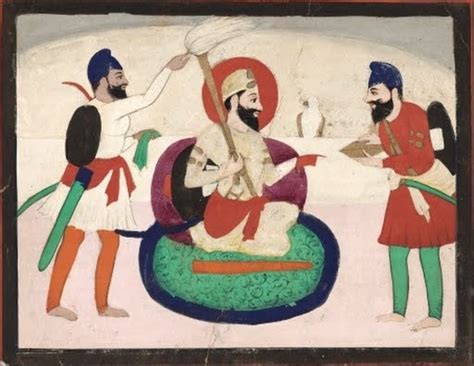 Sri Guru Gobind Singh With Two Warriors In Attendence Google Arts Culture