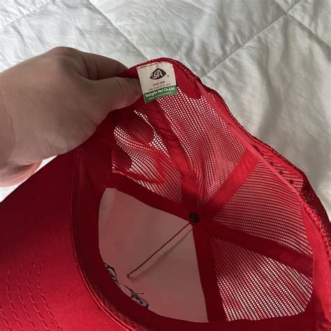 Red Willis Shaw Express Cord Trucker Hat Really Depop