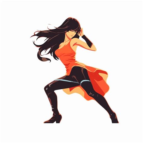 Premium Vector A Anime Style Female Dancer Character Vector Illustration