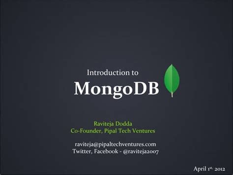 Introduction To Mongodbpptx Databases Computer Software And Applications