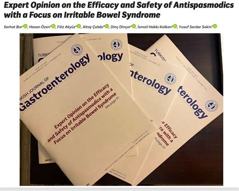 Expert Opinion On Antispasmodics In Ibs Published In Turkish Journal Of