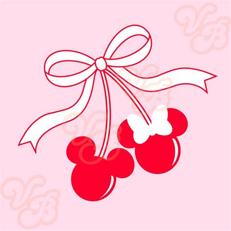 Disney Cherry Pink Png Bow Minnie Mouse Mickey Mouse Cherries