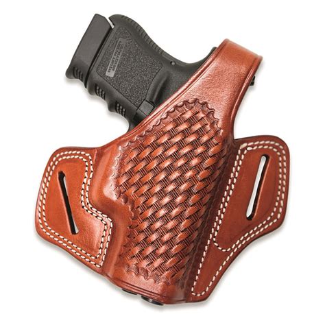 Cebeci Arms Leather Basketweave Belt Slide Owb Pancake Holster Glock