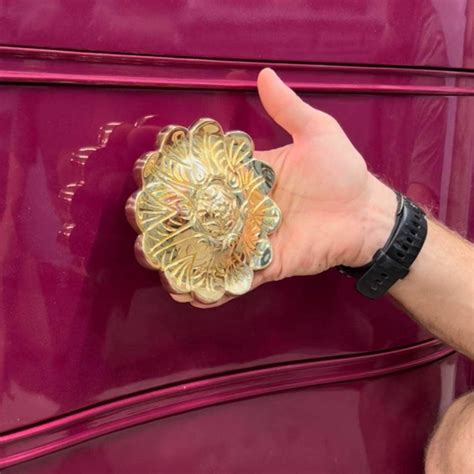 Large Floral Pull Solid Brass 5 Diameter