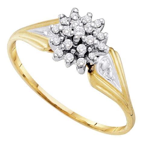 10kt Yellow Gold Womens Round Diamond Cluster Ring 110 Cttw Free S