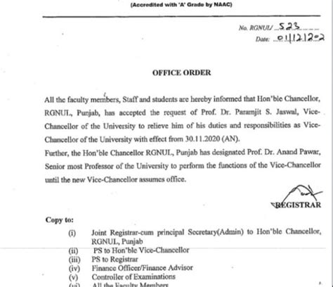 Paramjit Jaswal Ends 9 Yr Term At Rgnul Joins Srm As Vc • Search Is On But Interim Vc
