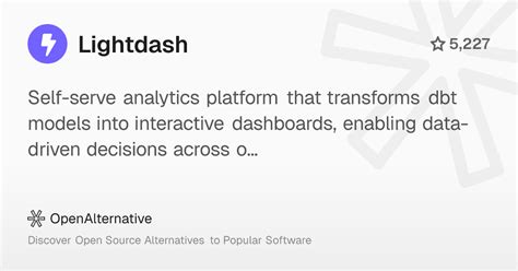 Lightdash Open Source Alternative To Power Bi Tableau And Looker