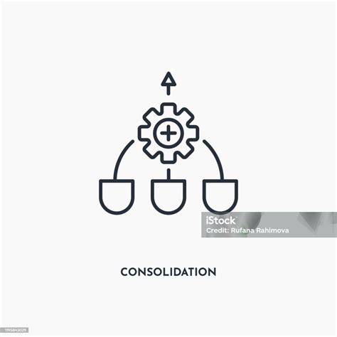 통합 개요 아이콘입니다 간단한 선형 요소 그림입니다 흰색 배경의 격리된 선 통합 아이콘입니다 얇은 스트로크 기호는 웹 모바일 및 Ui에 사용할 수 있습니다 0명에 대한 스톡