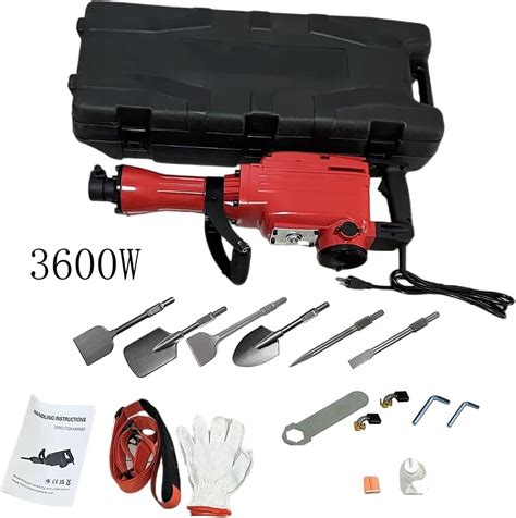 Homhougo 3600w Demolition Jack Hammer Electric Concrete Breaker 1800