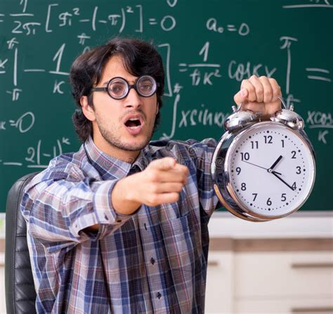 Funny Male Math Teacher In The Classroom Stock Image Image Of College Late 279968799