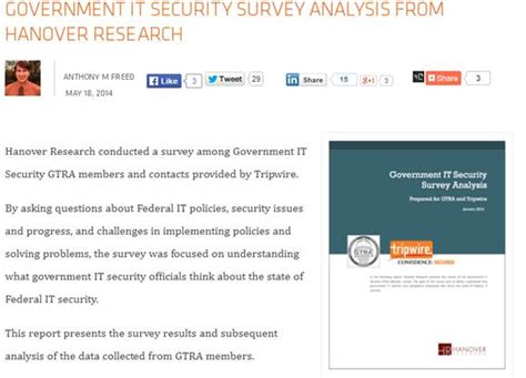 Tripwire Releases Hanovers Government It Security Survey Analysis Hanover Research