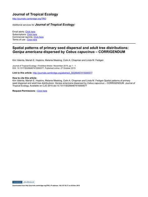Pdf Spatial Patterns Of Primary Seed Dispersal And Adult Tree