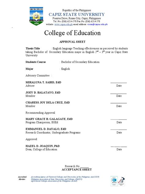 Approval Acceptance Sheets Final Pdf Thesis College