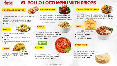 El Pollo Loco Menu With Prices Order Online Delivery
