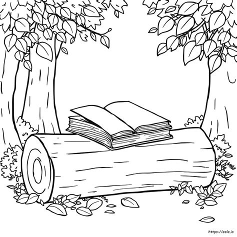Book Log Coloring Page